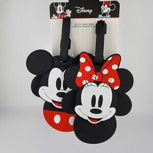 Disney | Bags | Disney Mickey And Minnie Mouse Luggage Tags Four Piece ...